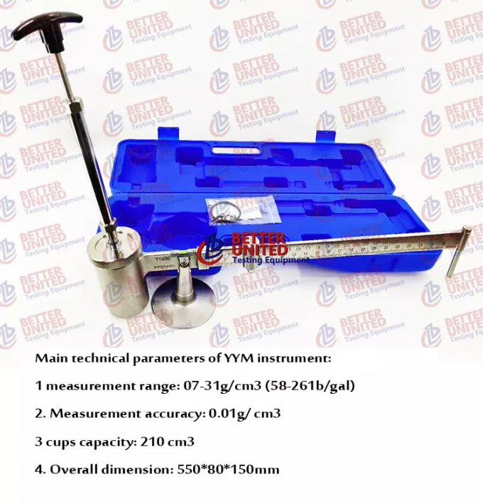 ISO GB ASTM Skala Lumpur Bertekanan Slurry Tester Mud Liquid Density Meter